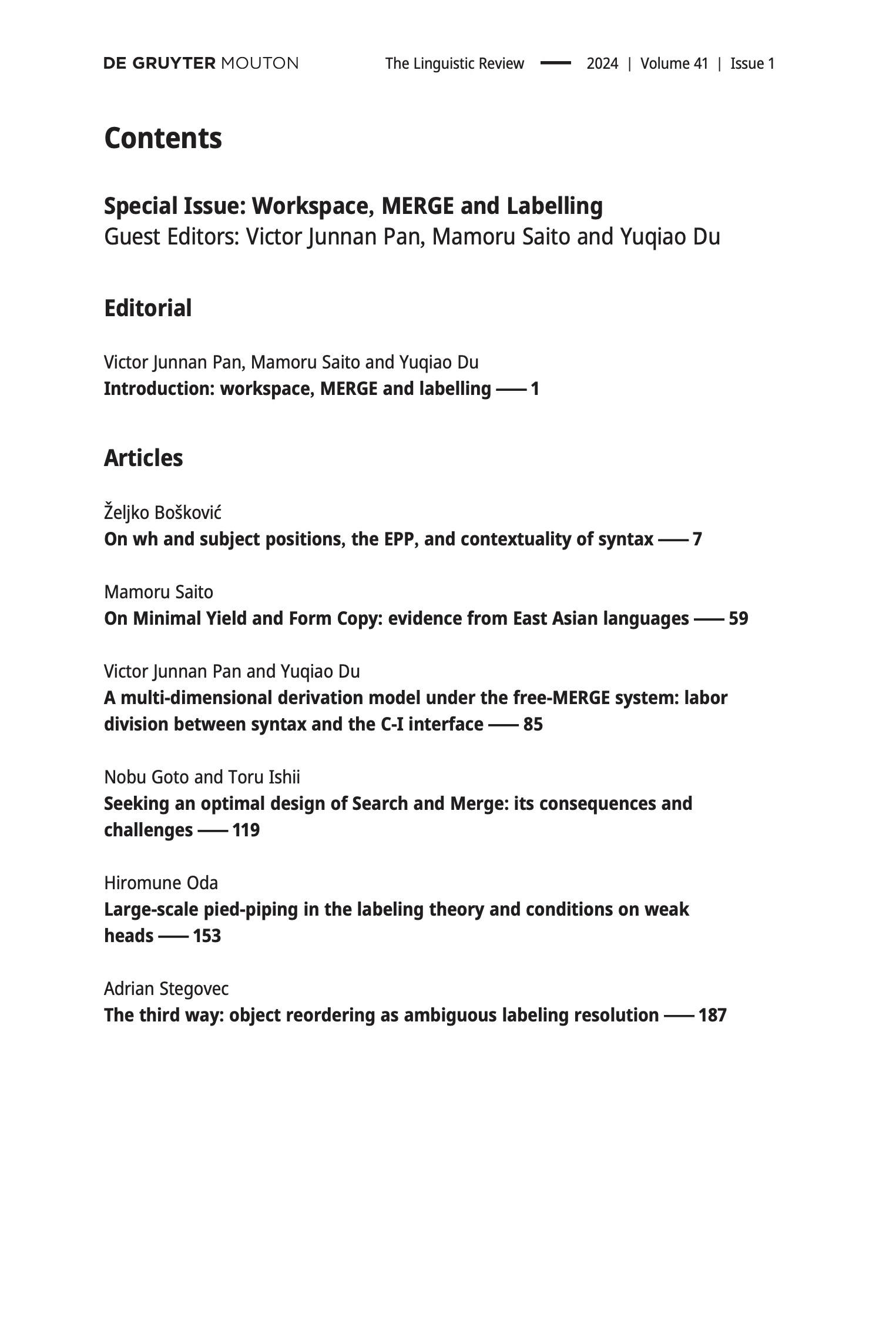 Publication of "A multi-dimensional derivation model under the free-MERGE system" in The ...